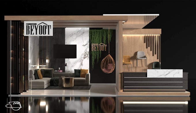 Create a full booth design from concept to 3d renders by Mirallyy | Fiverr