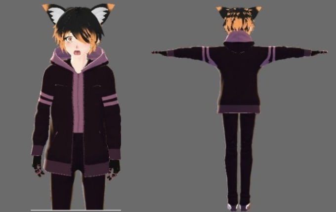 Do Custom Vrchat Avatar Vtuber 3d Model Furry Chibi Vrc Avatar Nsfw Anime Vroid By Allexeey Fiverr