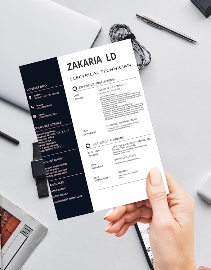 Make professional resume design template cover letter, update linked by ...