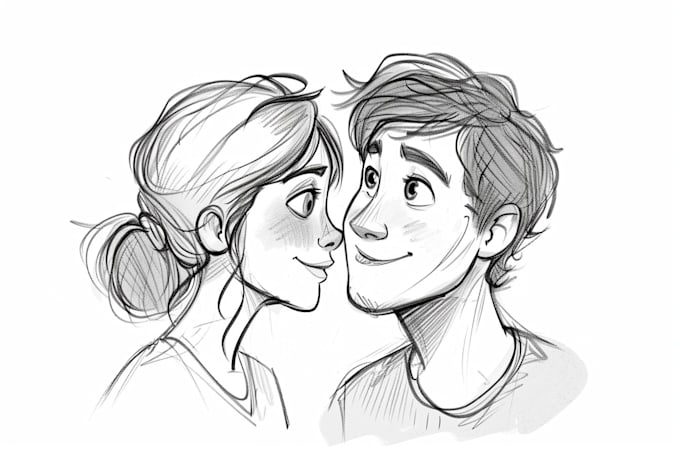 Draw cartoon couple portrait for you by Azelezietsman | Fiverr
