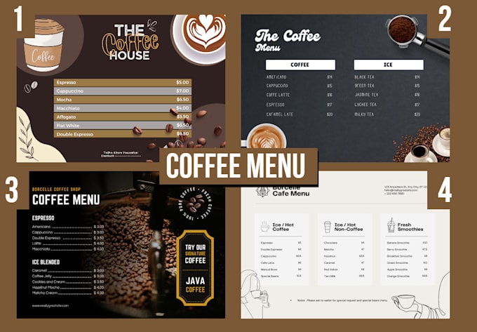 Design menu for your coffee shop,cafe,bakery and burger shop by ...