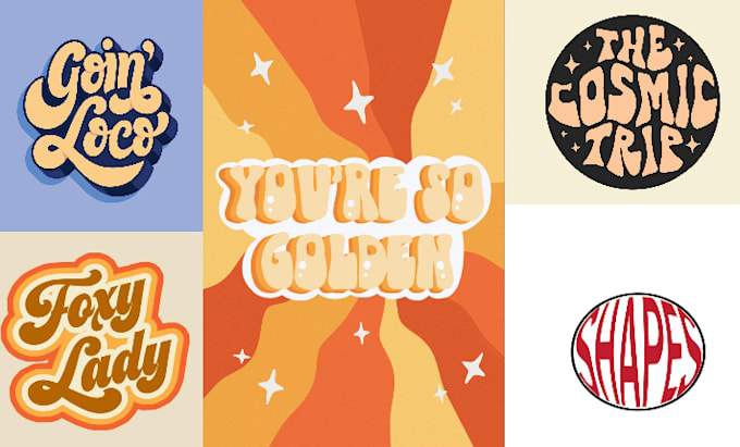 Design creative 3d, 70s vintage vector typography by Sidrahahmed07 | Fiverr