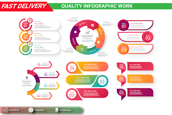 Design flow charts, pie charts, timeline business and product ...