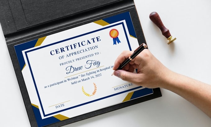 Create a professional and nice certificate design for you by ...
