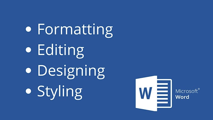 Do professional formatting, editing, designing and styling of ms word ...