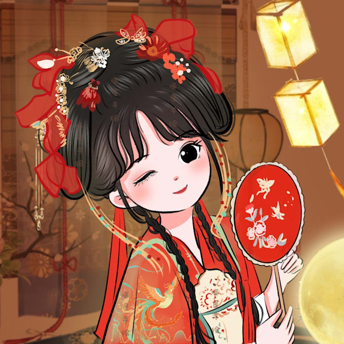 Draw some chinese style illustrations by Xinyueyue | Fiverr