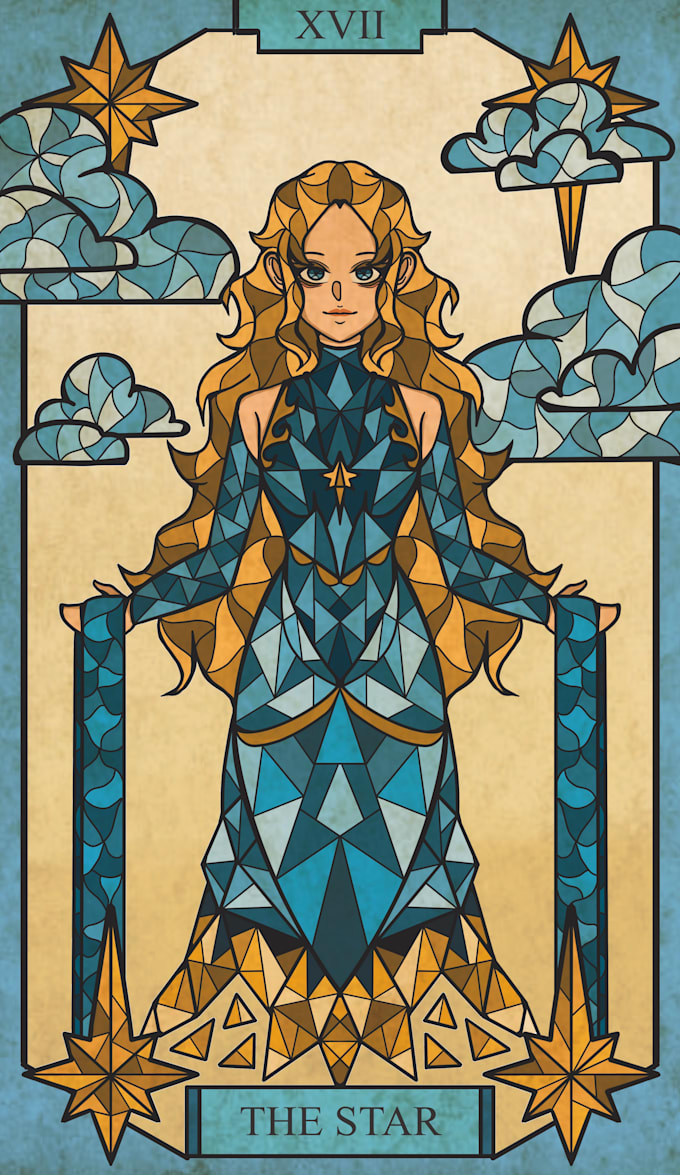 Make you a custom stained glass tarot card design by Paprikapika_art ...