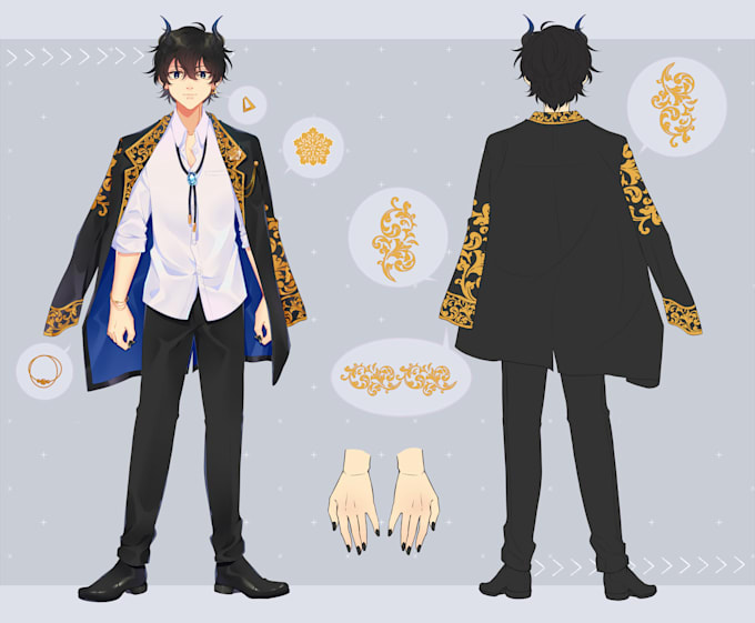 Draw a reference sheet of your character by Tet__a | Fiverr