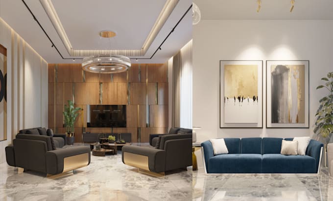 Create luxury interior design 3d rendering and modeling by ...