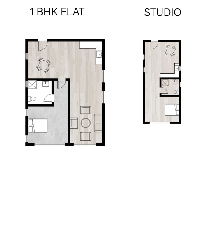Render 2d architectural floor plan visualization by Myeshashaikh | Fiverr