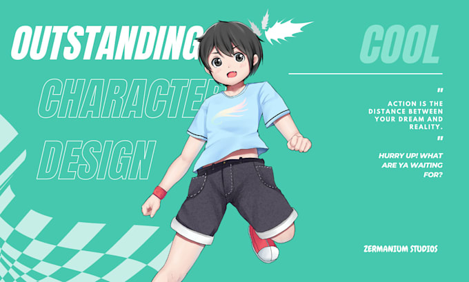 Draw digital character design, manga character and comic character for ...