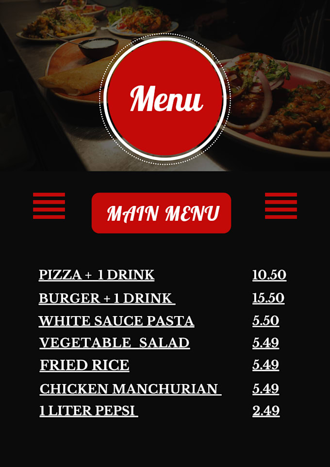 Design proffesional menu for your restaurant or business by Sadia_jab ...