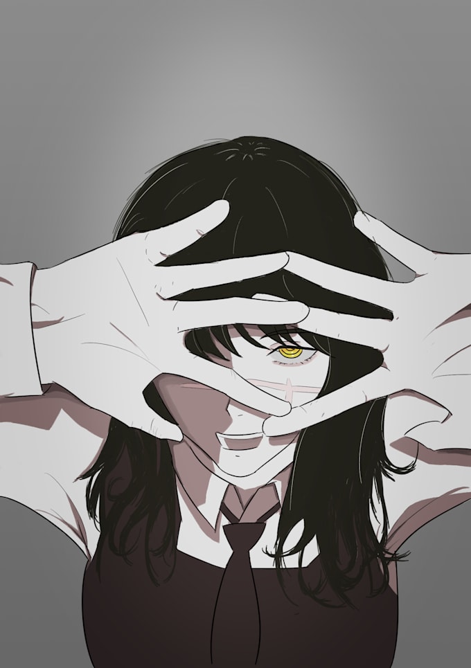 Draw anime style character digitally half body pose by Artsbymado | Fiverr