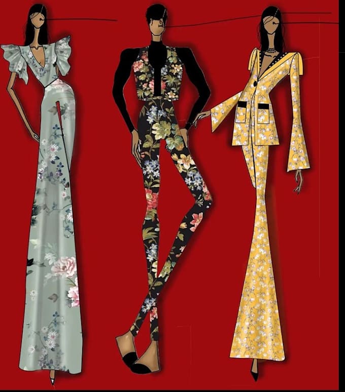 Draw fashion illustration and collection by Muniramerchant | Fiverr