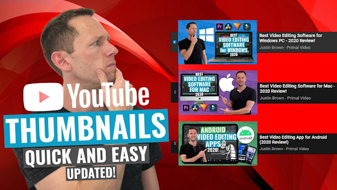 Design youtube thumbnails for tutorial channels by Postdesignerr | Fiverr