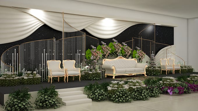 Do 3d wedding decoration design and concept by Budi1986 | Fiverr