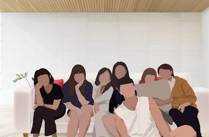 Draw modern faceless portrait illustration by Anna0615 | Fiverr