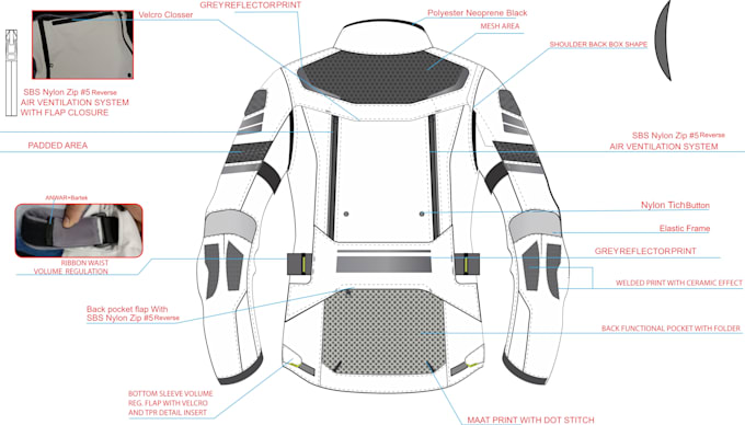 Design motor bike jacket, suits mockups with full detailed teck file by ...