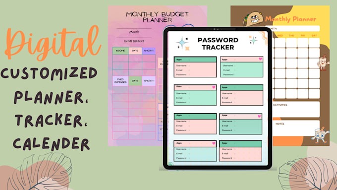 Design printable custom planners trackers and calendar by Hawwadiswag ...