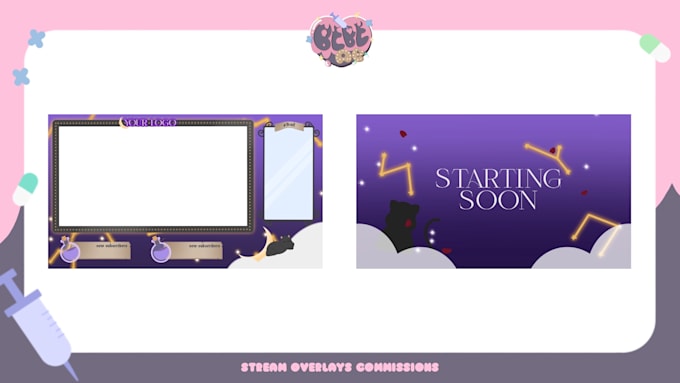 Design stream overlay for vtuber twitch youtube by Bebeae | Fiverr