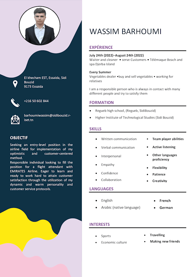 Create your cv for your job application in 3 languages by Barhoumi ...