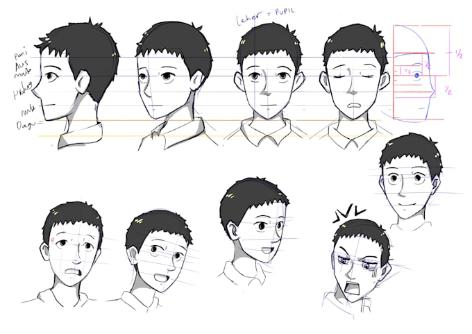 Draw character sheet or concept art illustration by Dansuck | Fiverr