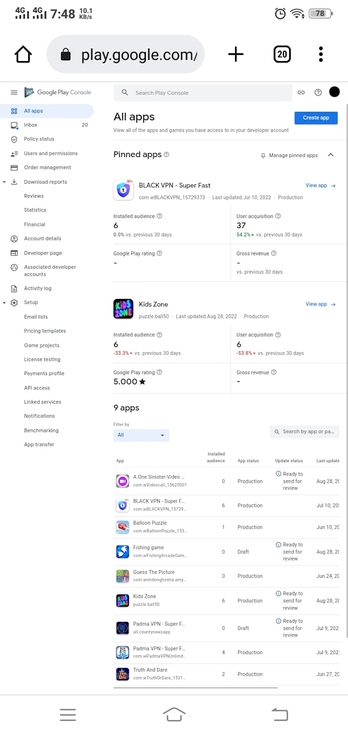 Be uploading 2 apps on my google play console for affordable price only one ord by Lazycandy ...
