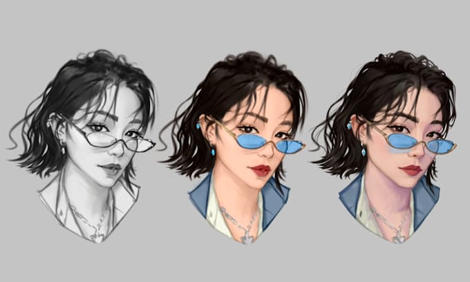 Draw a digital semi realistic portrait for you by Pappaserho | Fiverr