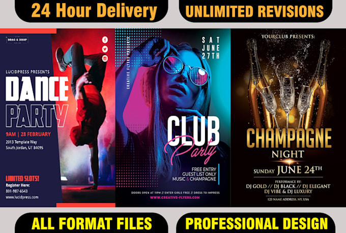 Night Party Dj Club Night Club Motion Flyer Design Urgent Service By