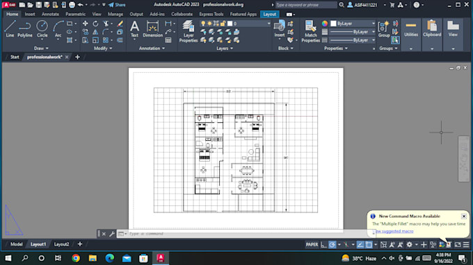 Create 2d floor layout plann using autocad software by Salmanasif11 ...