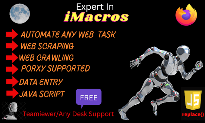 Do imacros and javascript bot to automation any web task by Sfnasim | Fiverr