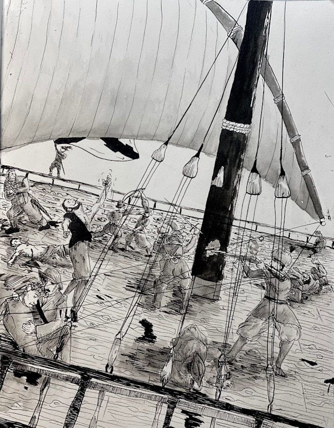 Illustrate your concepts with black ink or watercolors by Fersosar2001 ...