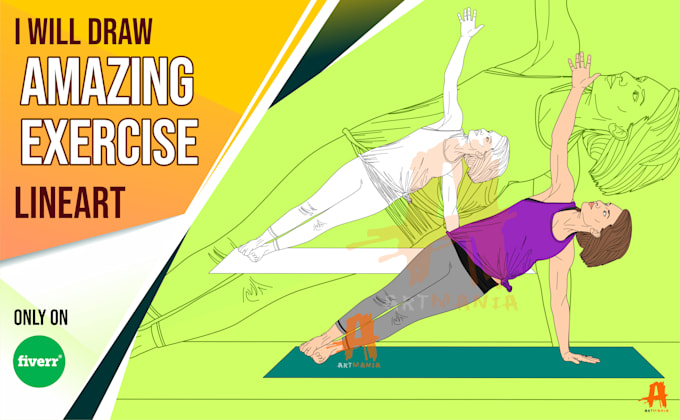 Make line drawing yoga pose from your picture by Artmania | Fiverr
