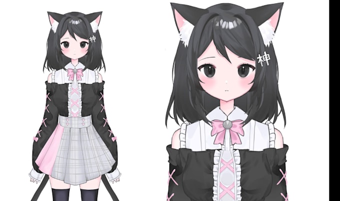Cute anime model for live 2d, vtuber, facerig, anime, and character ...
