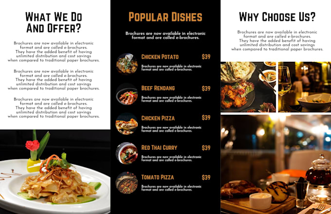 Design attractive restaurant menu cards by Kainatjameel805 | Fiverr