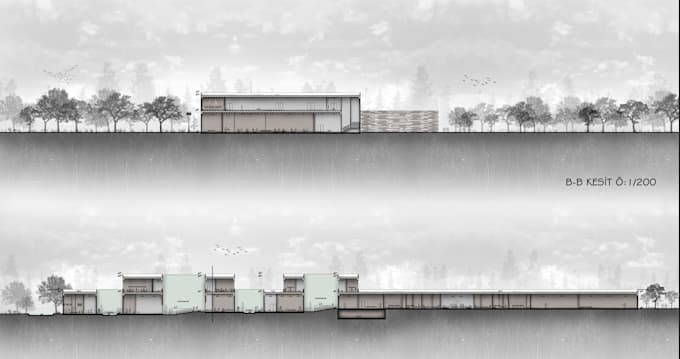 Color architectural sections and views on photoshop by Esraaa0 | Fiverr