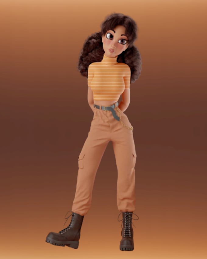 Design a realistic cartoon 2d 3d character modeling 2d model cartoon ...