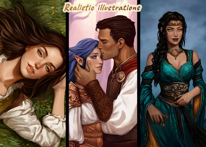 Draw semi realistic character, portrait, illustration by Art_lia | Fiverr