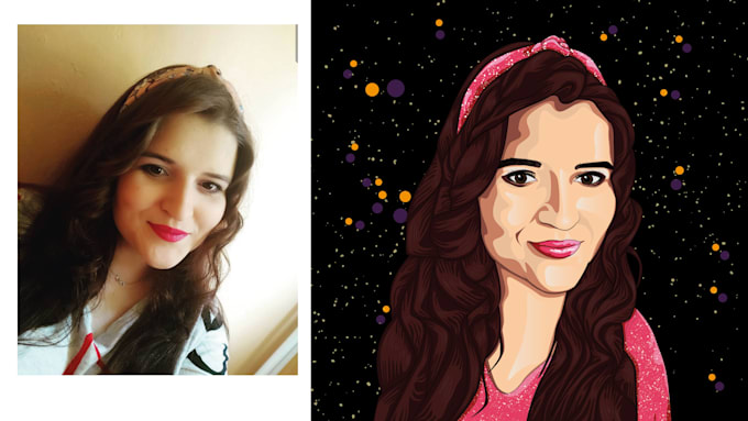 Create your photo into amazing vector cartoon portrait in 24hrs by Yana ...