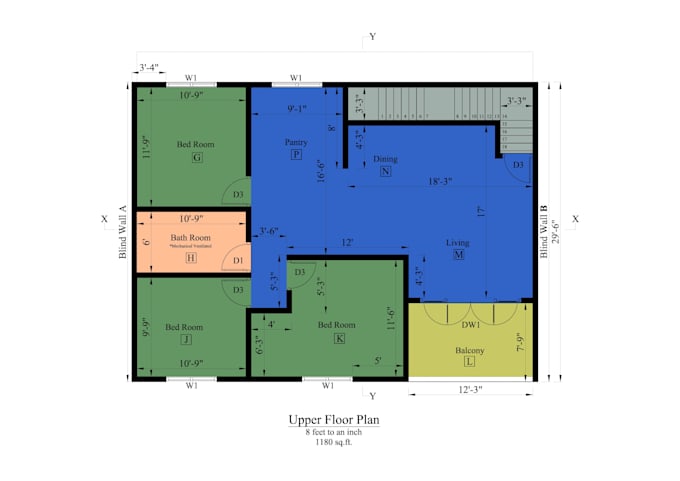 Do autocad 2d building floor plans, sections and elevations by ...