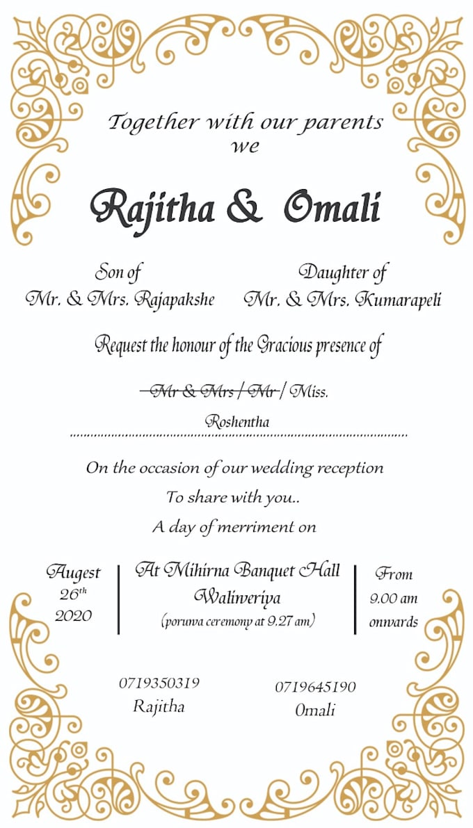 Design simple wedding invitations by Design_hut | Fiverr