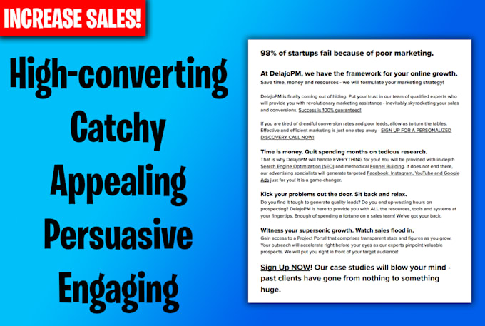 Write a catchy sales letter, video sales letter, sales pitch by Kenny ...