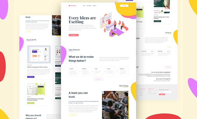 Do creative web ui, landing page, website ui ux design by ...