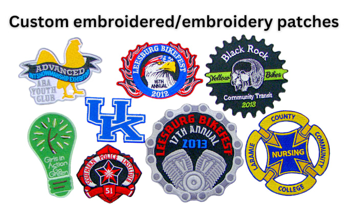 Do custom embroidery badges patches design digitized and shipped by Ahmed4061 | Fiverr