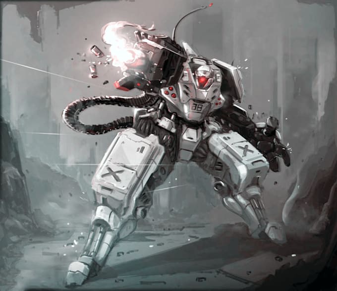 Draw your mecha robot design art by Blootking258 | Fiverr