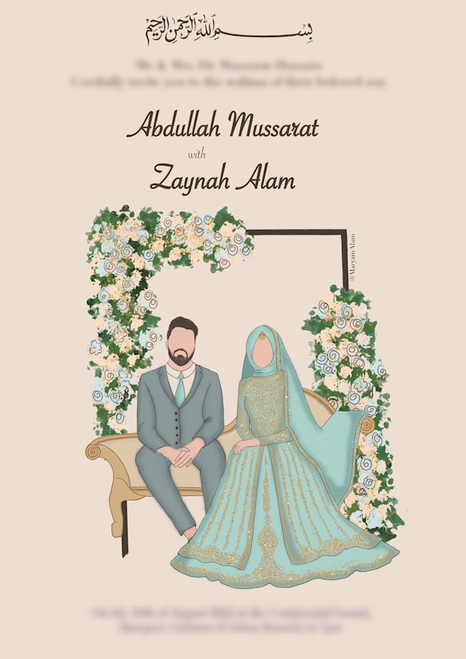 Create customized wedding invitations by Maryam_alam | Fiverr