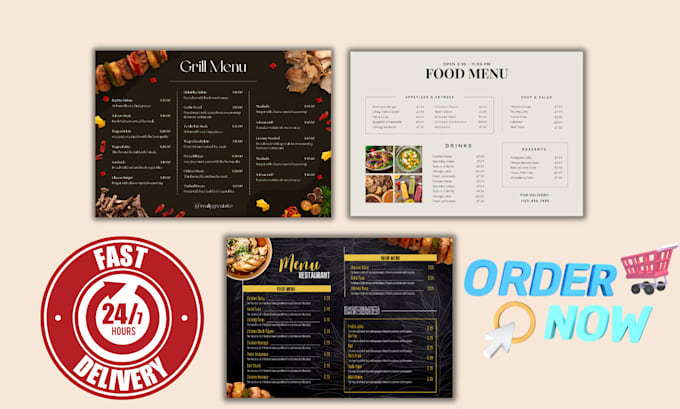 Make professional menu design, food menu, restaurant menu by Xpert ...