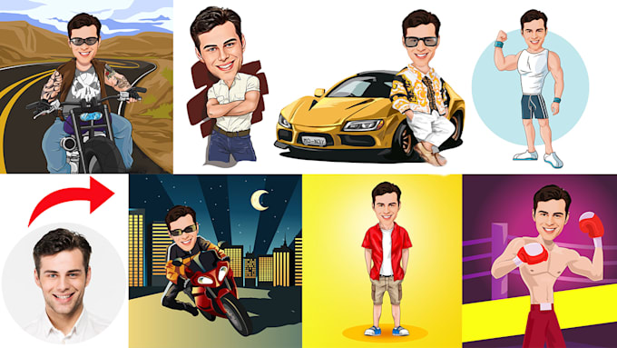 Draw your face into a character logo by Shiraz_jii | Fiverr