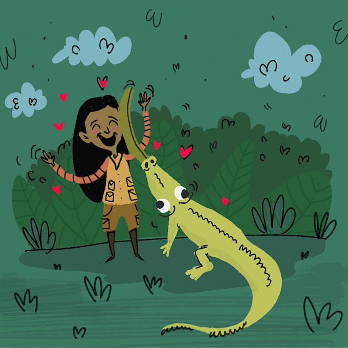 Create lovely cute illustrations for kids by Lizetvaldes | Fiverr