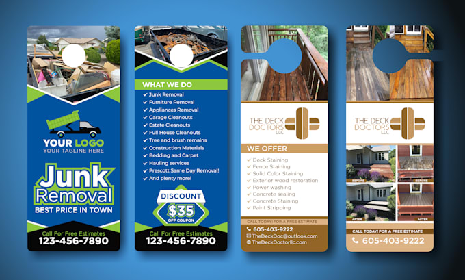 Design door hanger for pressure washing, junk removal in 12 hours by ...